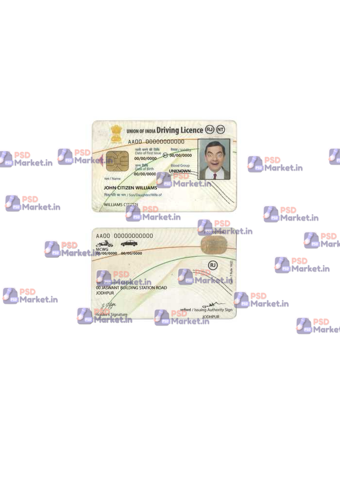 Indian Drivers License Template - Globalpsdtemplate