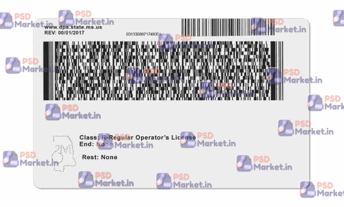 Mississippi Drivers License PSD Template (Front & Back) V2 ...