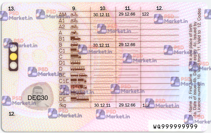 UK Driving Licence PSD Template V2 update - Globalpsdtemplate